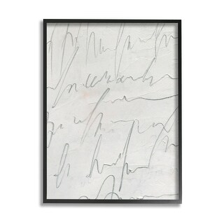 Stupell Contemporary Cursive Script Abstract Scribble Words Framed Wall ...