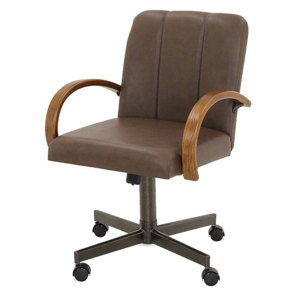 Chromcraft Douglas Caster Dining Chairs in Chestnut Finish (Set of 2 ...