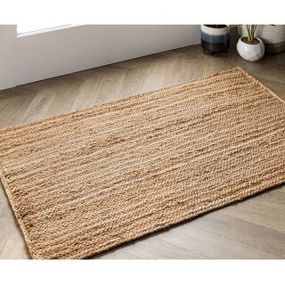 2x3 Feet Natural Jute Hand-Woven Braided Door Mat Area Rug - 2' x 3 ...