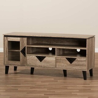 55" Wood TV Stand in Distressed Oak - 55 inches - Bed Bath & Beyond ...