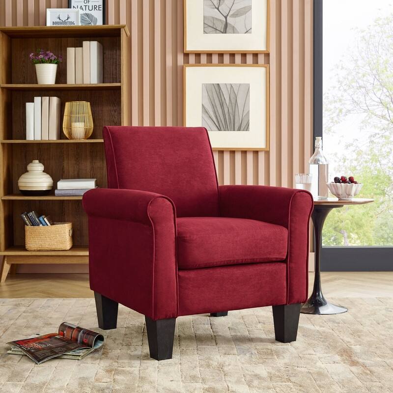 Porch & Den Royalann Microfiber Fabric Armchair - Overstock - 29894345
