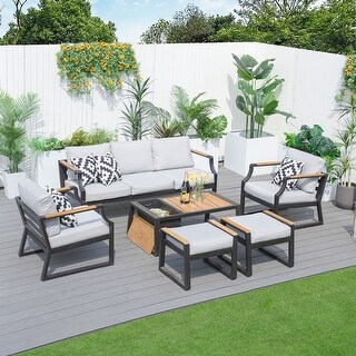 Patio 7-Pieces Sofa Set with Coffee Table and Ice Bucket(You can choose ...