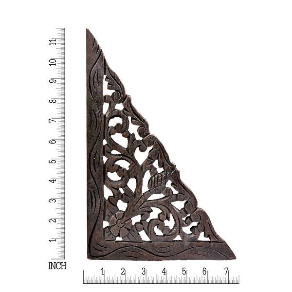 Handmade Garden Triangular Shaped Teak Wood Corner Accent Trivet or Pot ...