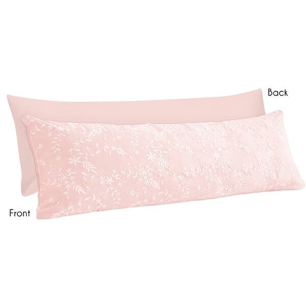 Pink Floral Vintage Lace Body Pillow Case (Pillow Not Included) - Solid ...