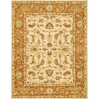 SAFAVIEH Handmade Heritage Traditional Beige/ Copper Wool Rug - 7'6" x ...