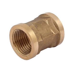 1/2BSP Female Thread Brass Straight Double Pass Connector Pipe Fitting ...