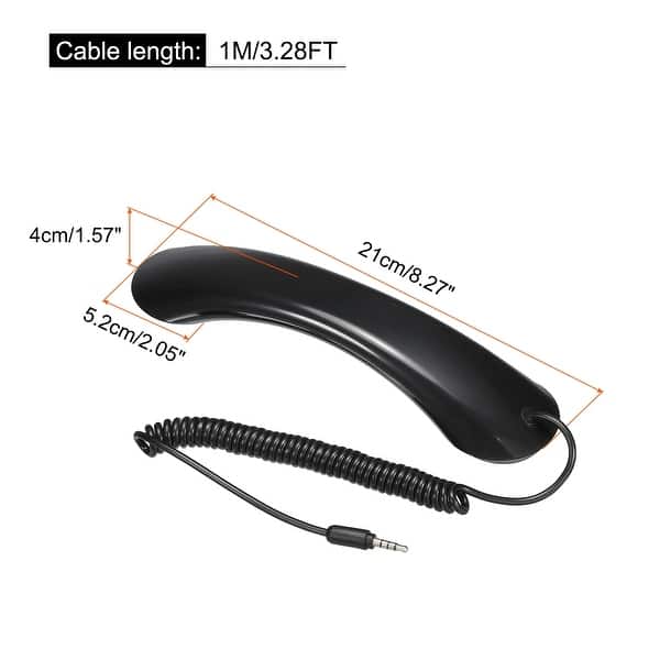 3.5mm Retro Telephone Handset Cell Phone Telephone Receiver Black - Bed ...