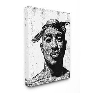 Stupell Tupac West Coast 2Pac Famous People Portrait Canvas Wall Art ...