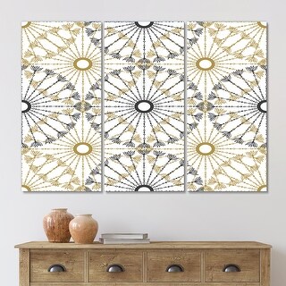 Designart "Vintage Retro Circular Shapes" Patterned Canvas Wall Art ...