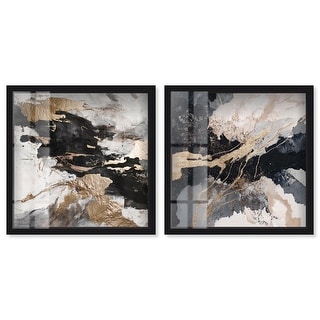 Golden Fracture Luxe Modern Decor Set of 2 Shadowbox Print by Art ...