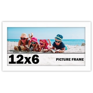 12x6 Frame White Solid Wood Picture Frame Includes UV Acrylic Shatter ...