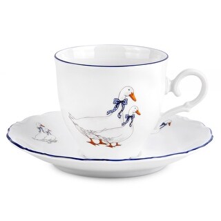 Goose Family Porcelain Tea Coffee Cup and Saucer Set - Bed Bath ...