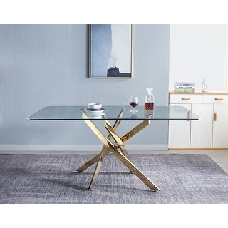 Rectangular Tempered Glass Dining Table - Bed Bath & Beyond - 37052182