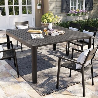 Pellebant Outdoor Dining Table Patio Aluminum Extension Table - 38.2 ...