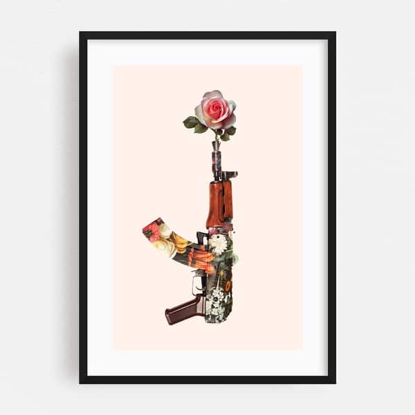 FLOWER GUN Digital Floral Botanical Guns Nature Art Print/Poster - Bed ...