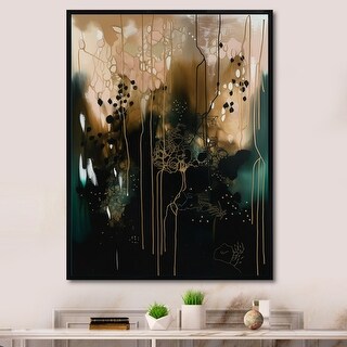 Designart "Black Chaos Iii" Abstract Framed Wall Art For Living Room ...