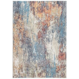 8' x 10' Blue Red Abstract Painting Modern Area Rug - 3'6" - Bed Bath ...