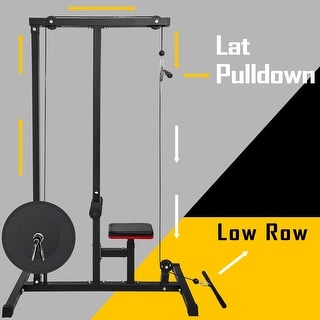 LAT Pulldown Machine Low Row Cable Pull Down Fitness Station Home Gym ...