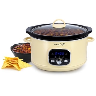 3.5 Liter Digital Display Electric Slow Cooker in Cream - Bed Bath ...