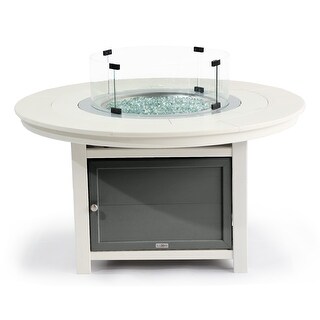 LuXeo Vail 25"(H)x 48"(W) HDPE Fire Pit Table in Two Tone Base, Round ...