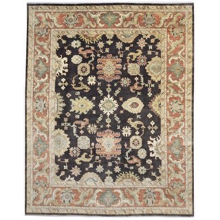One of a Kind Hand-Knotted Persian 9' x 12' Oriental Wool Brown Rug - 9 ...