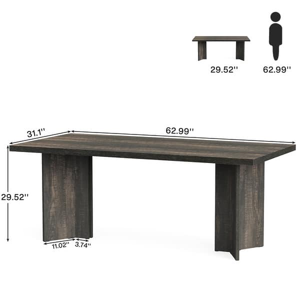 63-Inch Modern Executive Desk Large Office Computer Desk Writing Table ...