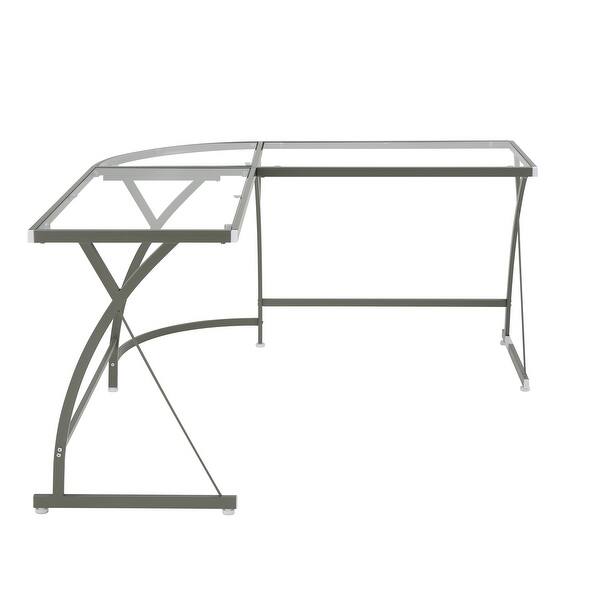 L-Shape Glass Computer Desk - Bed Bath & Beyond - 36792176
