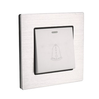 Doorbell Push Button Switch White Button AC 250V 16A Aluminum Panel ...