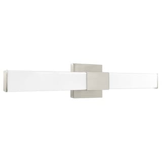 Luxrite LED Bathroom Vanity Light Fixtures Square 24 Inch Brushed ...