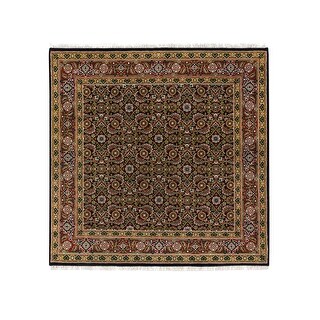 Hand Knotted Black Fine Oriental with Wool Oriental Rug (5'1" x 5'3 ...