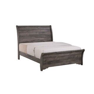 1pc Contemporary Design Sleigh Bed Horizontal Lines Gently Sloped ...