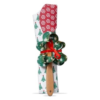 Merry Gift Set, Includes Christmas Tree Dishtowel, Red Snowflakes ...