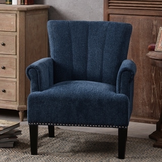Modern Living Room Chair Comfortable Rolled Arms Accent Chair Rivet ...