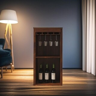 Modular Wine Bar Cabinet with Storage Shelves with Hutch - Bed Bath ...