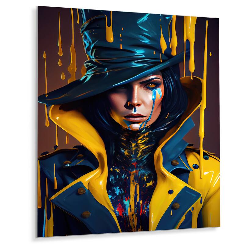 Designart 'Female Criminal Mastermind IX' Woman Fantasy Metal Wall Art ...