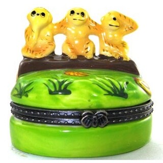 See No Evil Monkies Monkeys Trinket Box phb - Multi - Bed Bath & Beyond ...