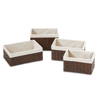 Americanflat Paper Woven Linen Lined Storage Baskets - Set of 4 - Bed Bath & Beyond - 32616245
