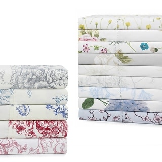 Printed Floral Design Cotton Collection Sheet Set and Pillowcases - Bed ...