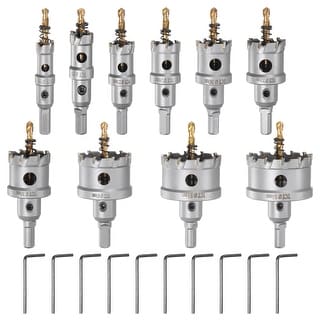 10pcs Metal Hole Saw Kit TCT Carbide Tip 5/8" to 2-1/8" Dia for Cutting ...