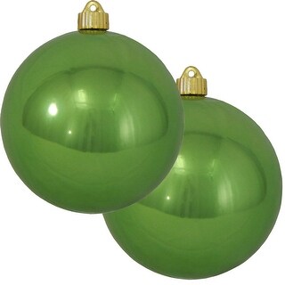 2ct Limeade Green Shiny Finish Shatterproof Christmas Ball Ornament 6 ...