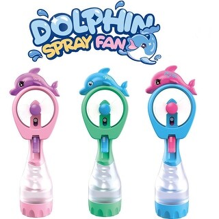 Cute Dolphins Handheld Water Misting Fan Battery Powered For Picnic ...