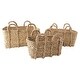 Set of Three Jumbo Rectangular Braided Rush Baskets - Natural - Bed Bath & Beyond - 40130758