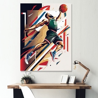 Designart "Basketball Slam Dunk" Sport Basketball Canvas Art Print ...
