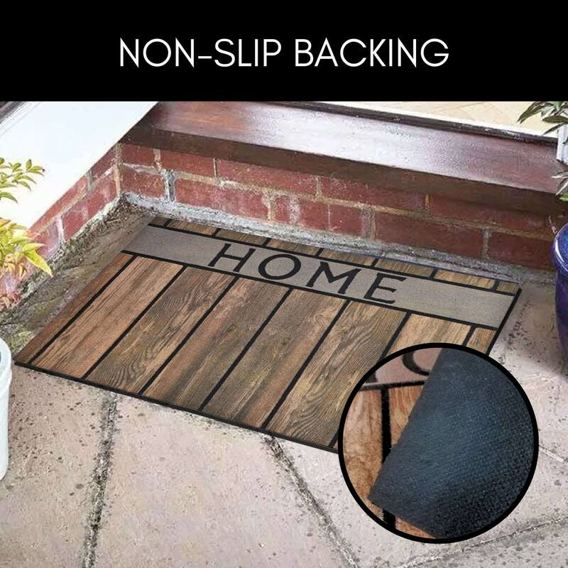 Outdoor Front Door Mat 30x18 Inch Rubber Rug with 'Home' Design - 30 L ...