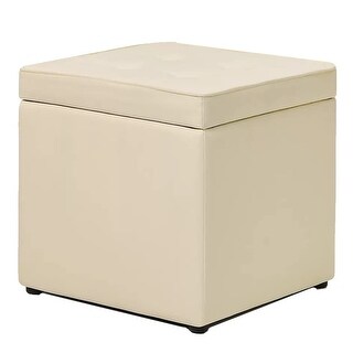 Small Square Leather Ottoman Stool Foot, Footrest Ottoman with Storage ...
