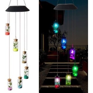 Solar Wind Chime,Waterproof Color-Changing Mobile LED Wind Chime Lights ...