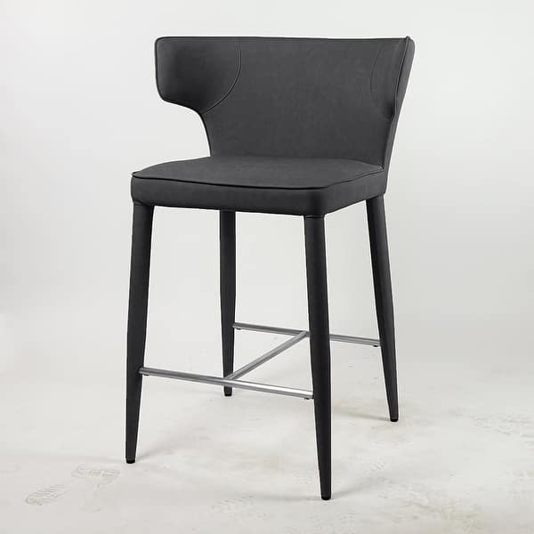 Extended Wingback Modern Leather Counter Stool - Bed Bath & Beyond ...