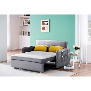 54" Loveseat Sofa, Sleeper Sofa for Small Spaces, Recessed Arm Sofa ...