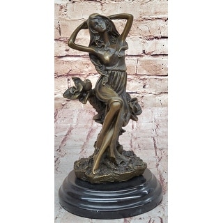 Flower Blossom Nymph Girl Bronze Statue Sculpture Figure Original 10 ...