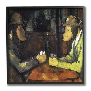 Stupell Traditional Hound Dogs Playing Poker Brown Yellow Framed Wall ...